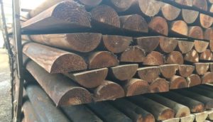 Timber Half Round Rail – 3600 x 100 mm (Creosoted) - Ellis Dawe & Son Ltd